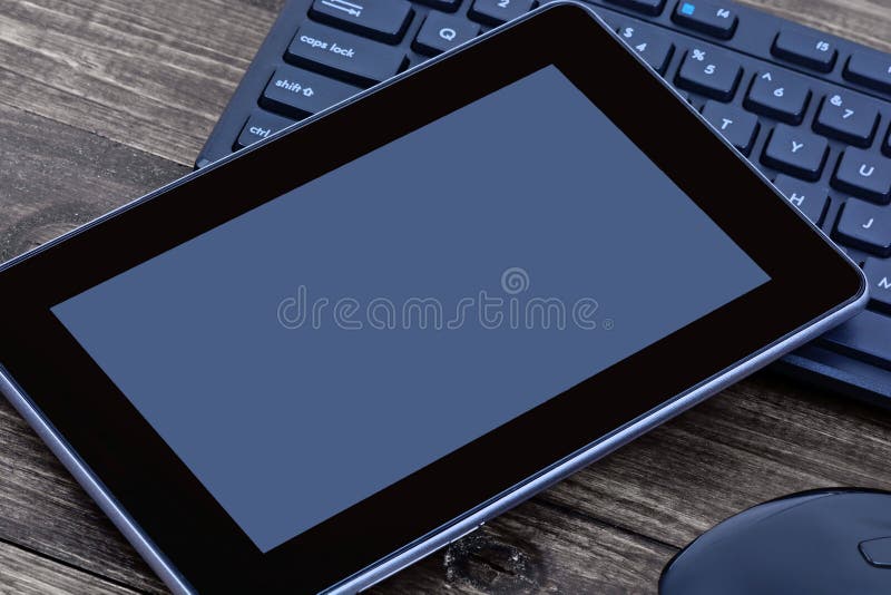 Digital Tablet with Mouse and Computer Keyboard Stock Image - Image of ...