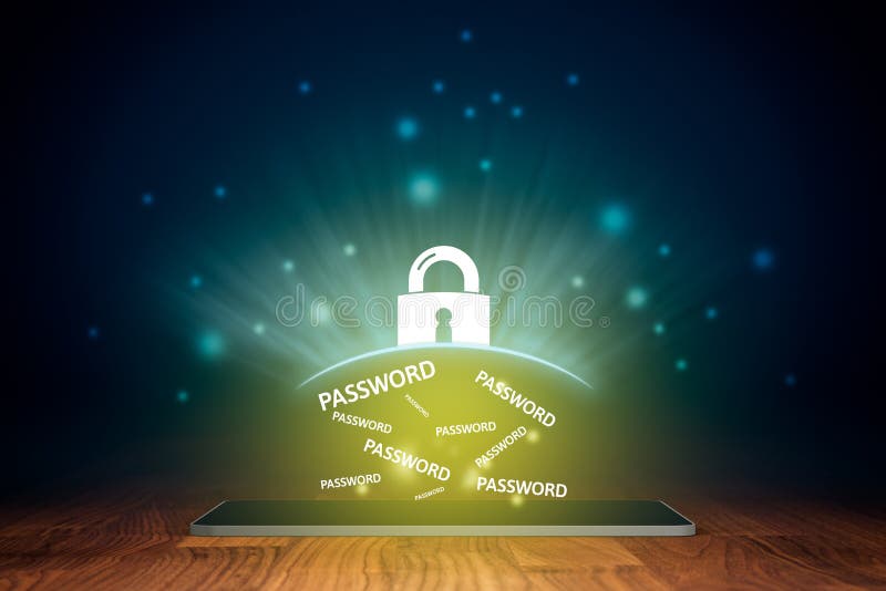 Digital Tablet Password Protection by Antivirus Concept Stock Photo ...