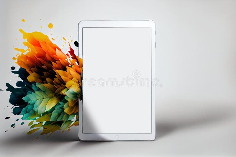 Digital Tablet Screen Mockup Smart Tech with Holly Powder Color, AI ...