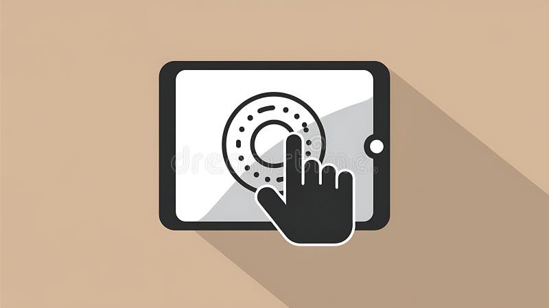 Digital Tablet Security Access, Fingerprint Authentication System Stock ...