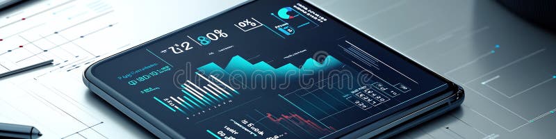A Digital Tablet Displaying Various Financial Charts and Data Analytics ...