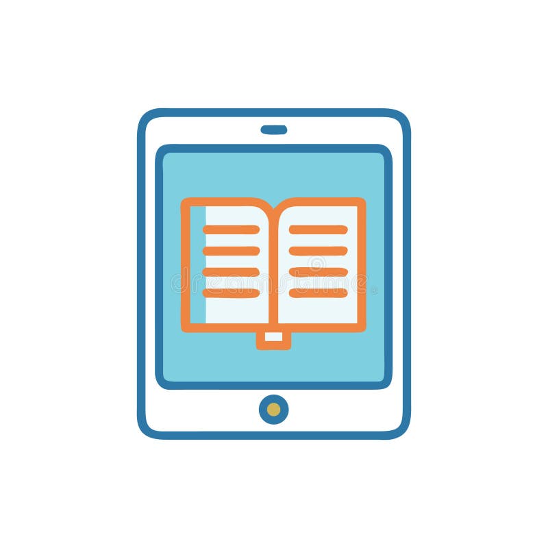 Digital Tablet Showing an Open Book for Online Learning Stock Image ...