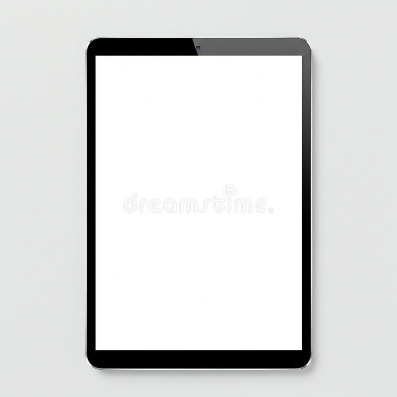 A Digital Tablet with a Sleek Black Frame Surrounding a Blank White ...