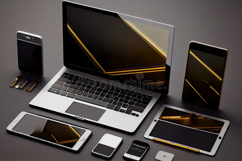 Digital Tablet and Smartphone and Computer with Blank Screen Stock ...