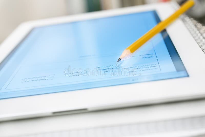 Digital Tablet on Stack of Notebooks Stock Image - Image of global ...