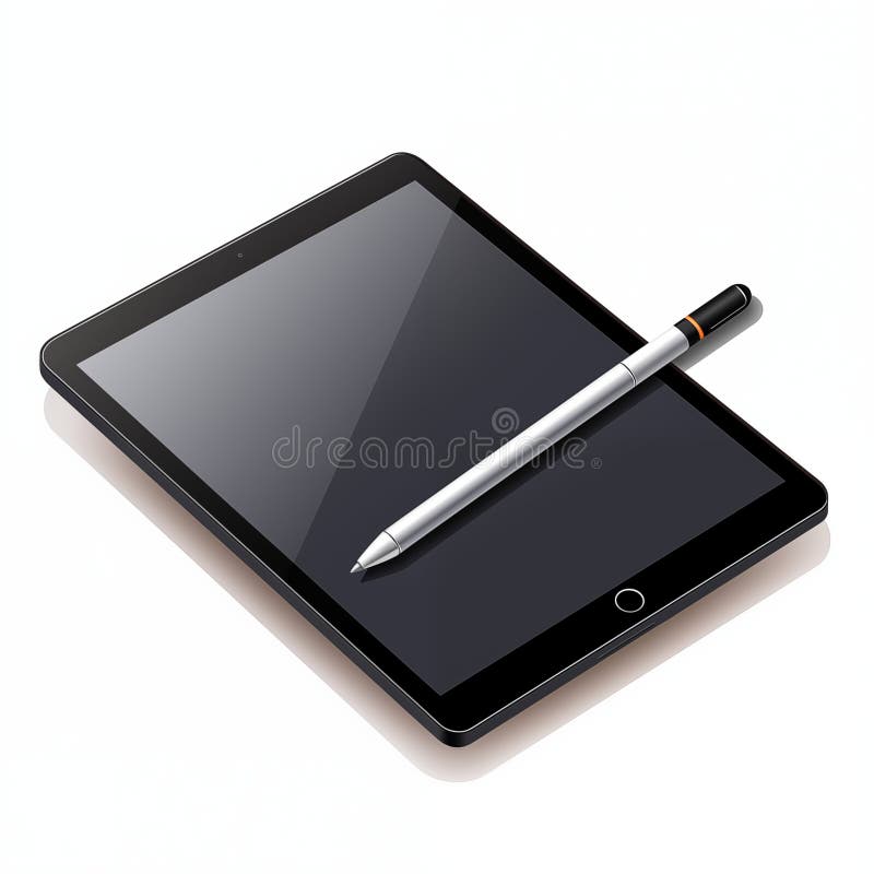 A Digital Tablet with a Stylus on a Clean White Background Ready for ...