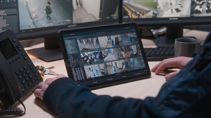 Digital Tablet with Surveillance Camera Playback Stock Photo - Image of ...