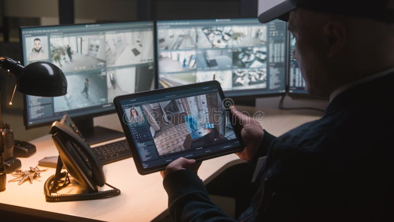 Digital Tablet with Surveillance Camera Playback Stock Image - Image of ...