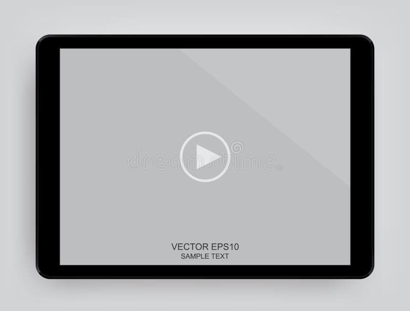 Touchscreen Display with World Map, Network of Stock Illustration ...