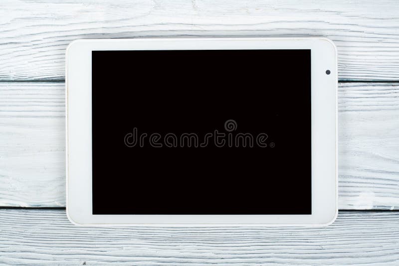 Digital Tablet on the White Table, Office Desk. Tablet Can Connect ...