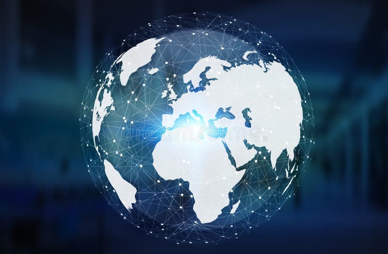 Digital Tactile World Interface Stock Illustration - Illustration of ...