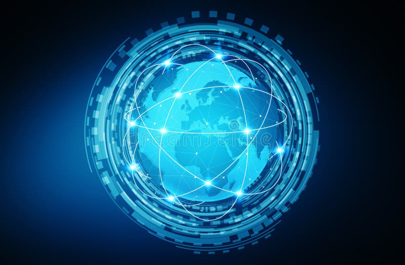 Digital Tactile World Interface Stock Illustration - Illustration of ...