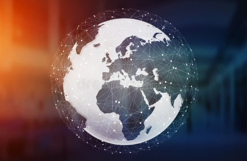 Digital Tactile World Interface Stock Illustration - Illustration of ...