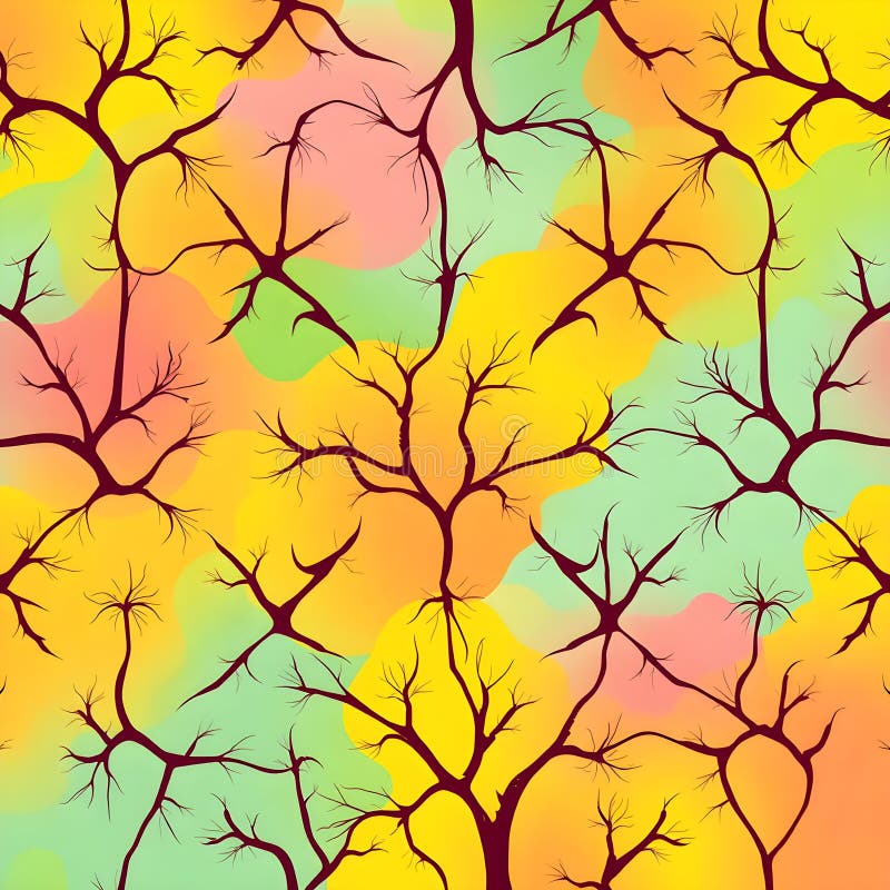 A Digital Tapestry of Branching Growth an Abstract Botanical Background ...