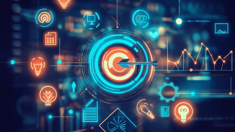 Digital Target Abstract Background Illustration Stock Photo - Image of ...