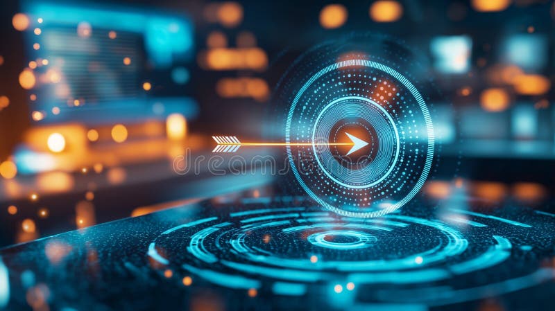 A Digital Target with Arrow in Center Symbolizing Focus and Precision ...