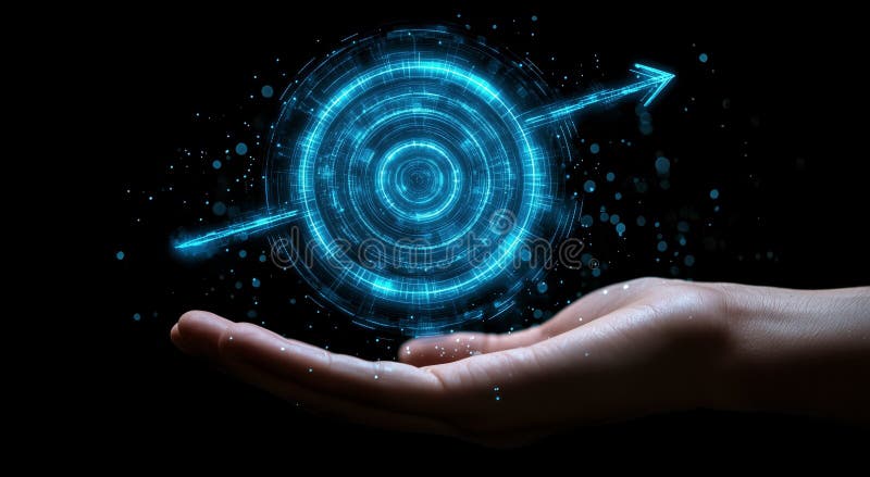 Digital Target Symbol in a Hand Suggesting Focus and Direction in ...