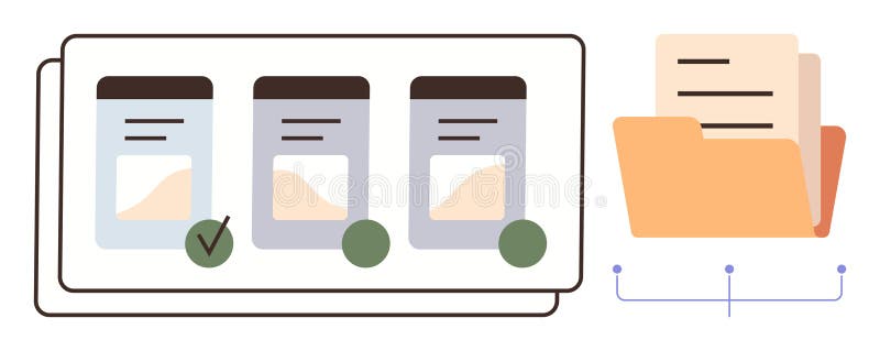 Project Management Workflow with Task Completion and File Organization Stock Vector ...