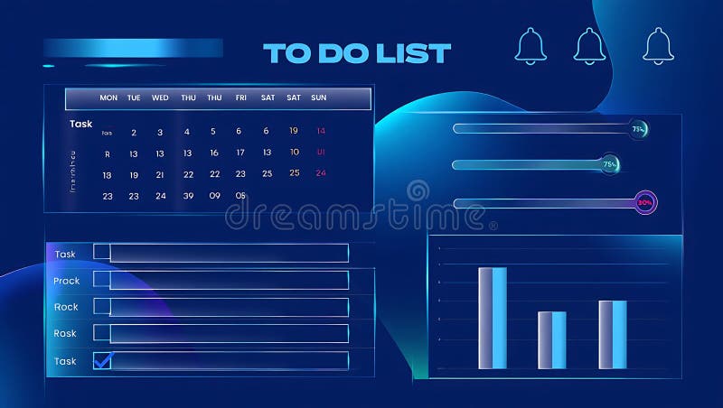Digital Task Management Dashboard Interface Stock Illustration ...