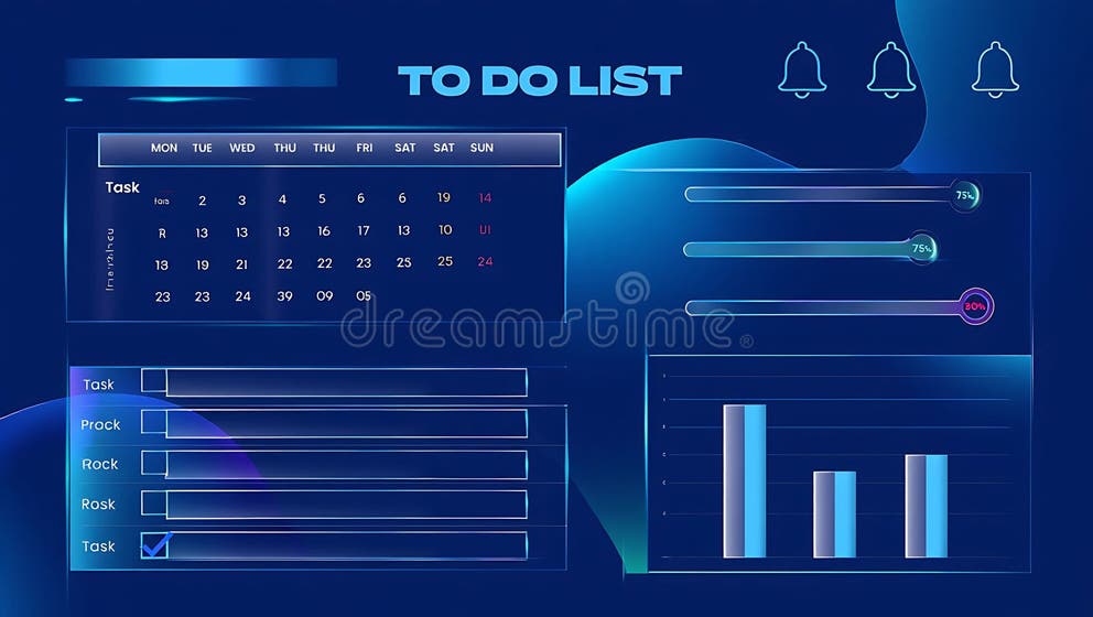 Digital Task Management Dashboard Interface Stock Illustration ...