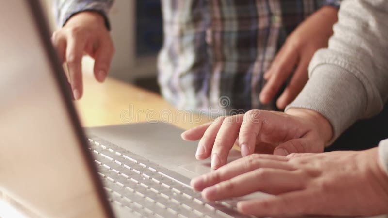 Digital Team Working on Computer Laptop, Two Programmer Doing Web ...