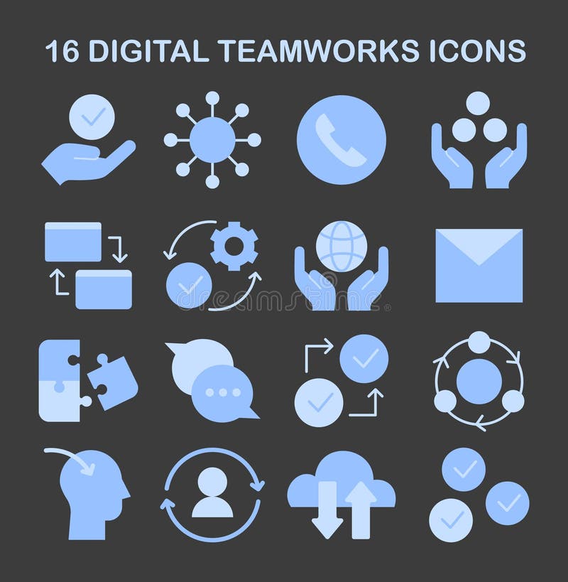 Icon Digital Collaboration Stock Illustrations – 5,470 Icon Digital ...