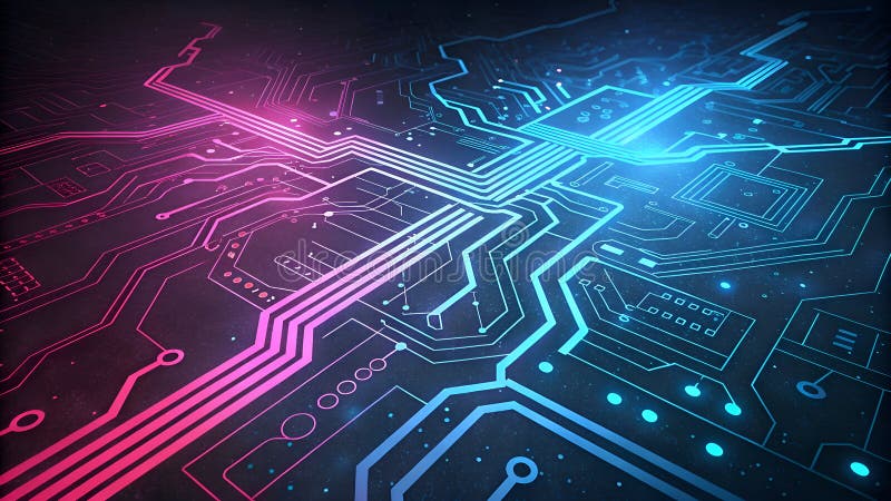 Digital tech background stock illustration. Illustration of circuit ...