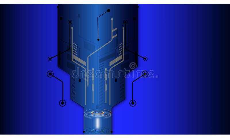 Digital Tech Background with Hologram Shape Vector Stock Vector ...