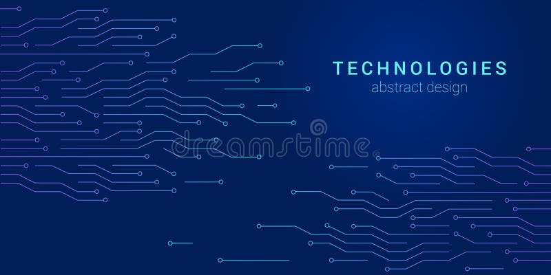 Digital Tech Blue Background with Circuit Board Elements. Ideal for ...