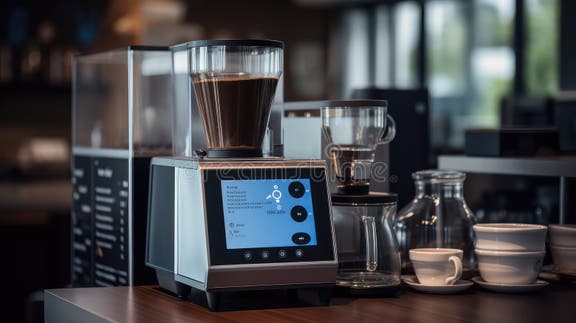 Digital tech coffee stock illustration. Illustration of flavor - 372383692