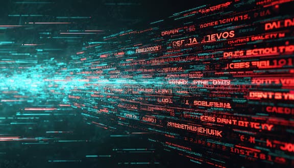 Digital Tech Glitch Background. Cybernetic Failure Illustration with ...