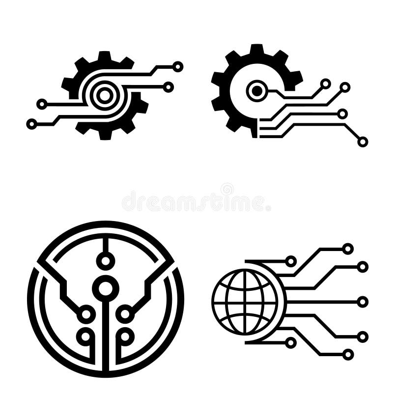 Digital Tech Icon Vector Set. Technologies Illustration Sign Collecion ...