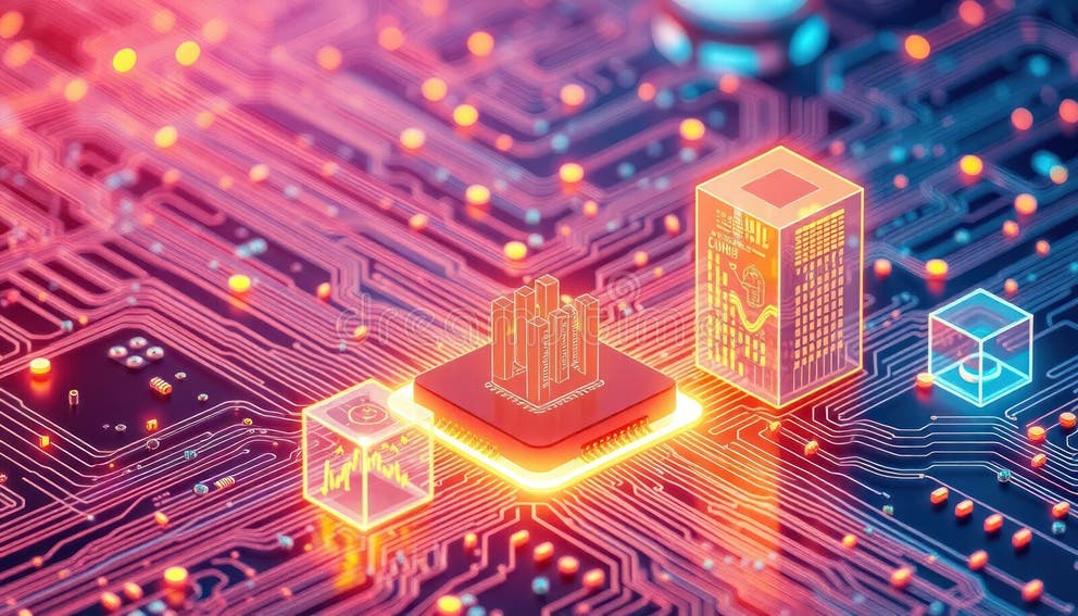 Digital Tech Illustration App Modernization. AI Growth, Digital ...