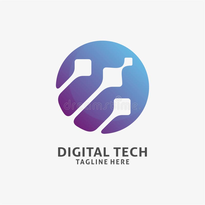 Digital tech logo design stock vector. Illustration of connectivity ...