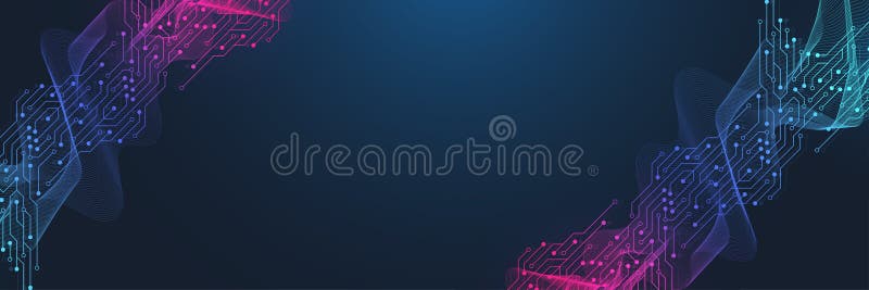 Digital Tech Motherboard Texture Design. Creative Idea Banner Concept ...