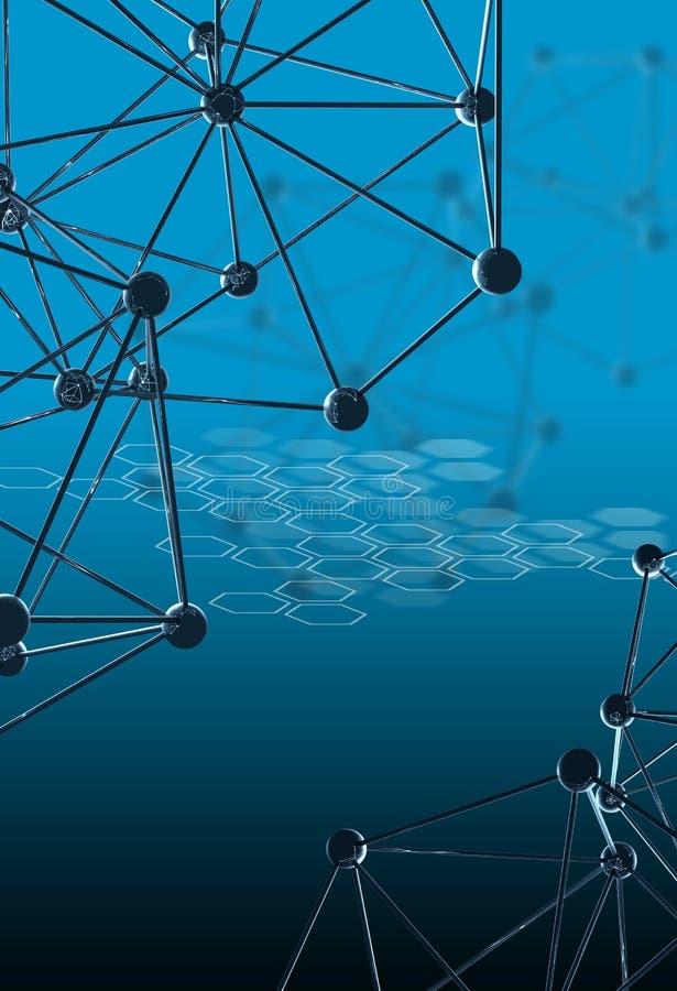 Digital Techno Biology Molecule Structure 3D Rendering Stock ...