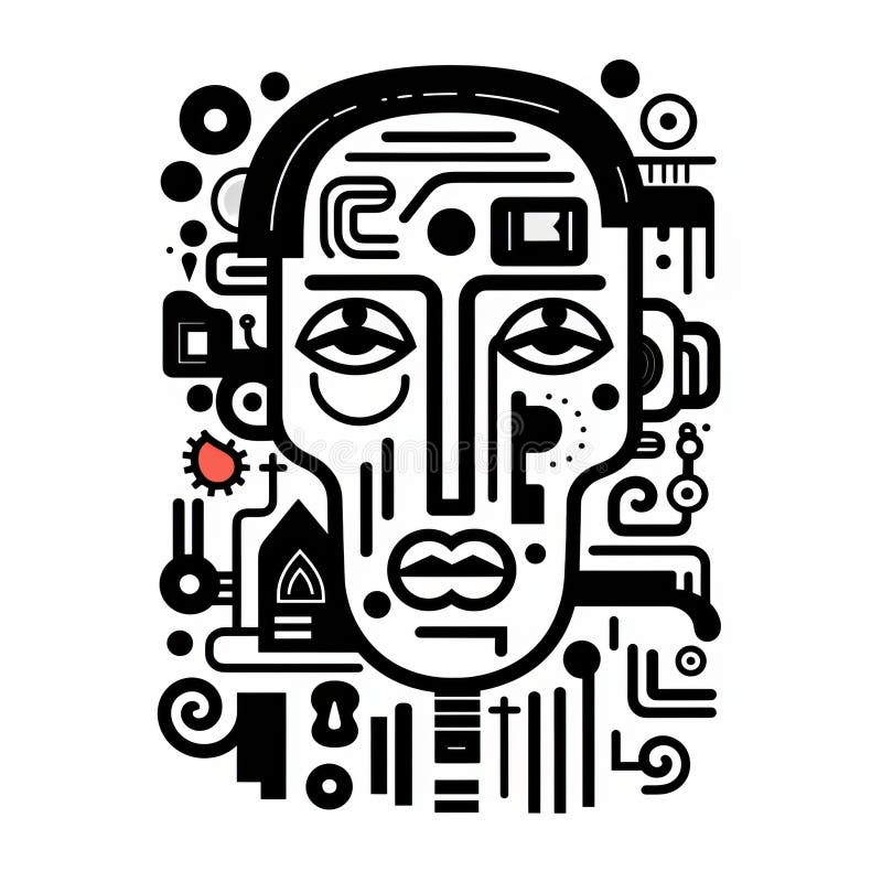 Modern Abstract Human Face Graphic Design Vector Stock Illustration ...
