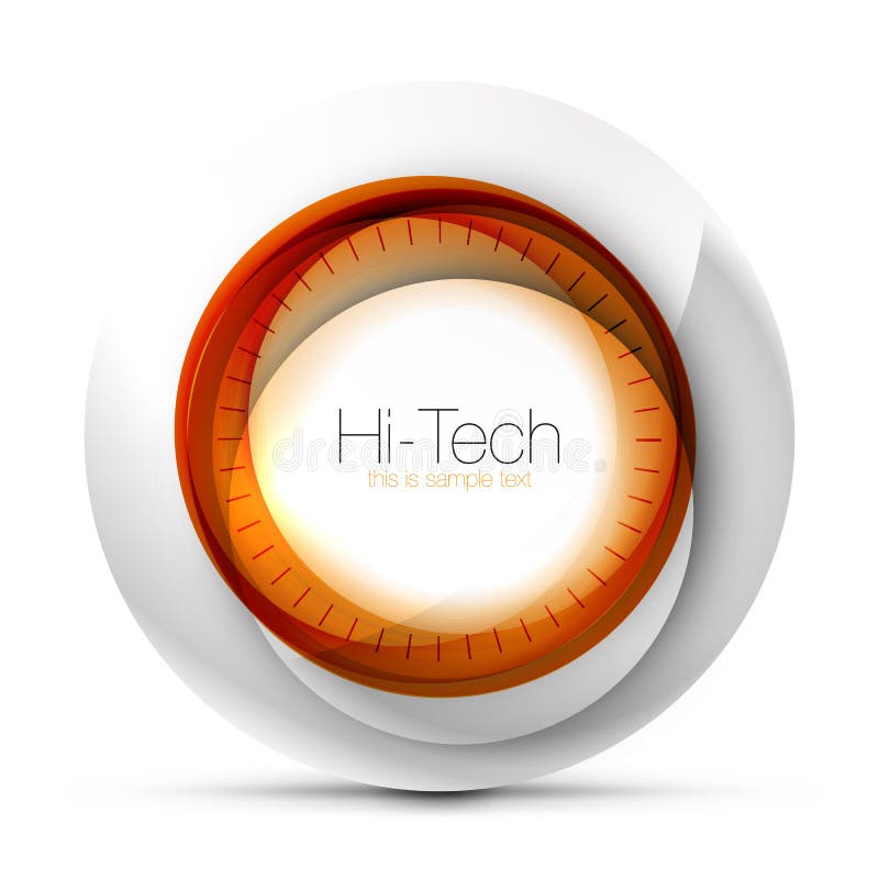 Digital Techno Sphere Web Banner, Button or Icon with Text. Glossy ...