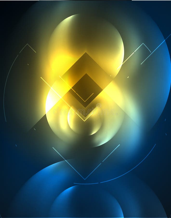 Digital Techno Wallpaper, Glowing Abstract Background, Circles Stock ...