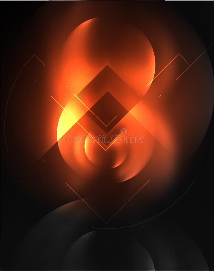 Digital Techno Wallpaper, Glowing Abstract Background, Circles Stock ...