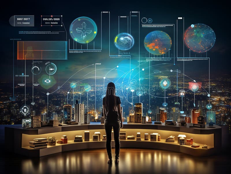 Digital Technologies, Security Sms System, Databases on Laptop Monitor ...