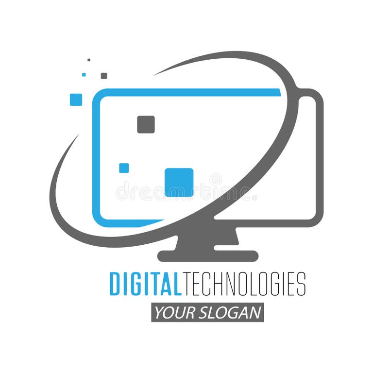 Digital Technologies. Vector Template of an Icon, Logo, Sticker or ...