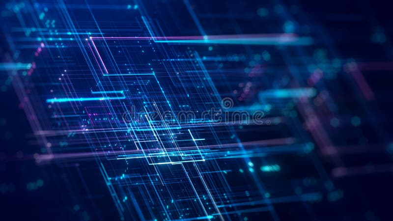 Digital Technology Abstract Concept Small Particles Connected in ...