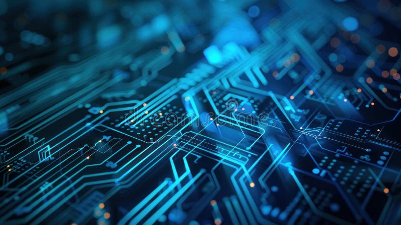 Digital Technology: Abstract Geometric Shapes Resembling Circuit ...