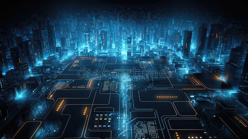 Digital Technology Backdrop Stock Illustration - Illustration of ...