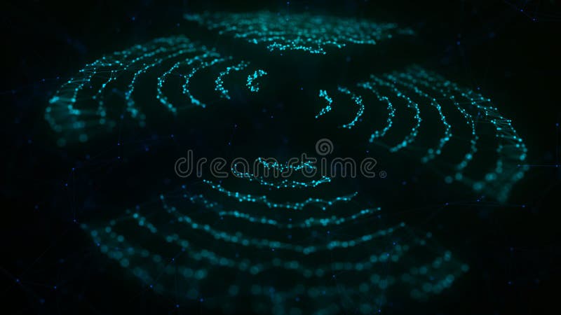 Digital Technology Background. Big Data Visualization. Dynamic Wave of ...