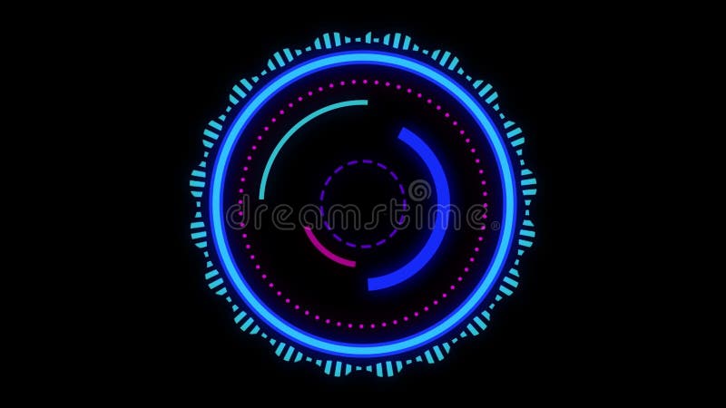 Digital Technology Background Circle HUD Tech Circle Rotation. Blue ...