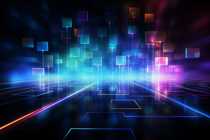 Digital Technology Background and Connection Network Generative AI ...