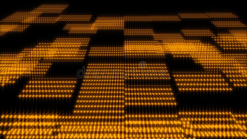 Digital Technology Background. Network with Glowing Light Orange Dots ...