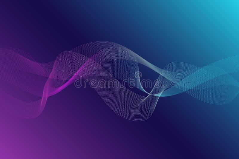 Digital Technology Banner Purple Blue Background Concept with ...